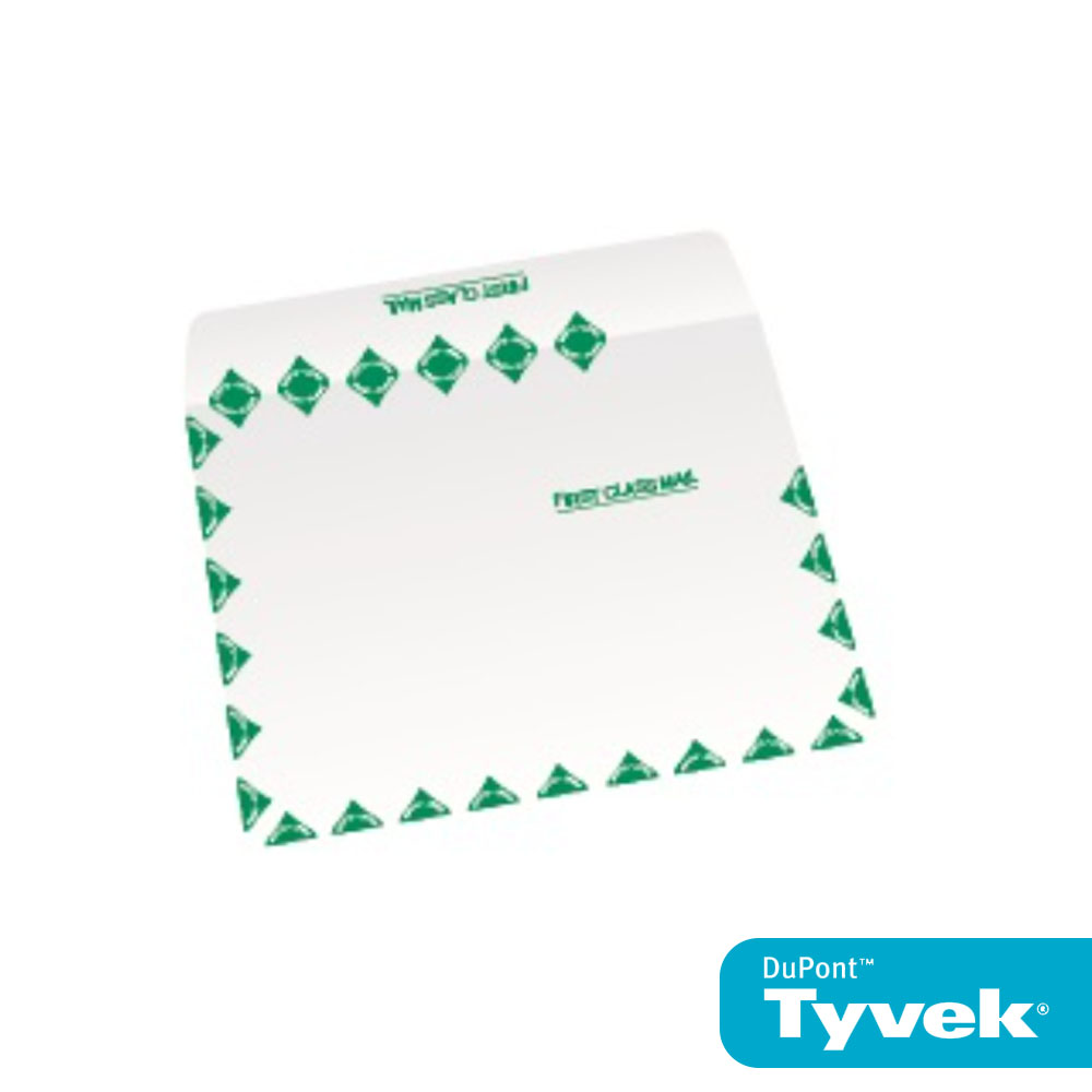 Papercone 10" x 13" Green First Class Border Flat Envelopes from TYVEK ...