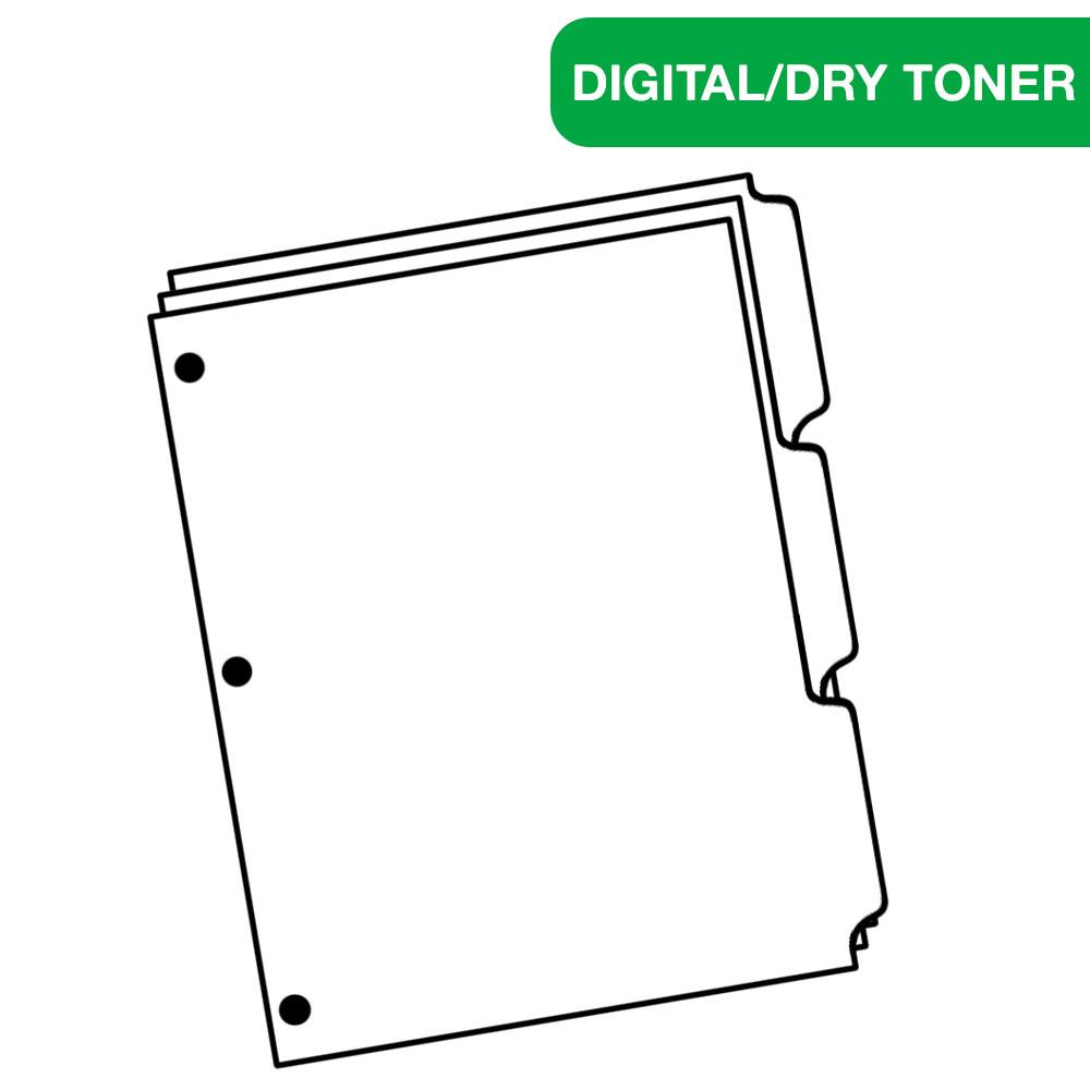 One Carton: 11″ x 8.5″ + 0.5″ Tab White 90# Index 3 Cut Reverse 3 Holes ...