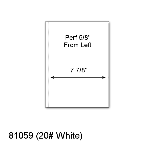 One Case: 8-1/2″ x 11 20# White Vertical Perf at 5/8? from 11? Side ...