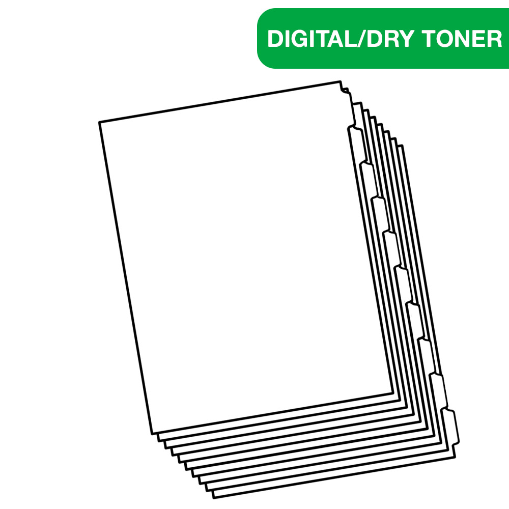 DocuCopy White w/ Clear Tabs 10 Cut Straight Collated Copier Tabs ...