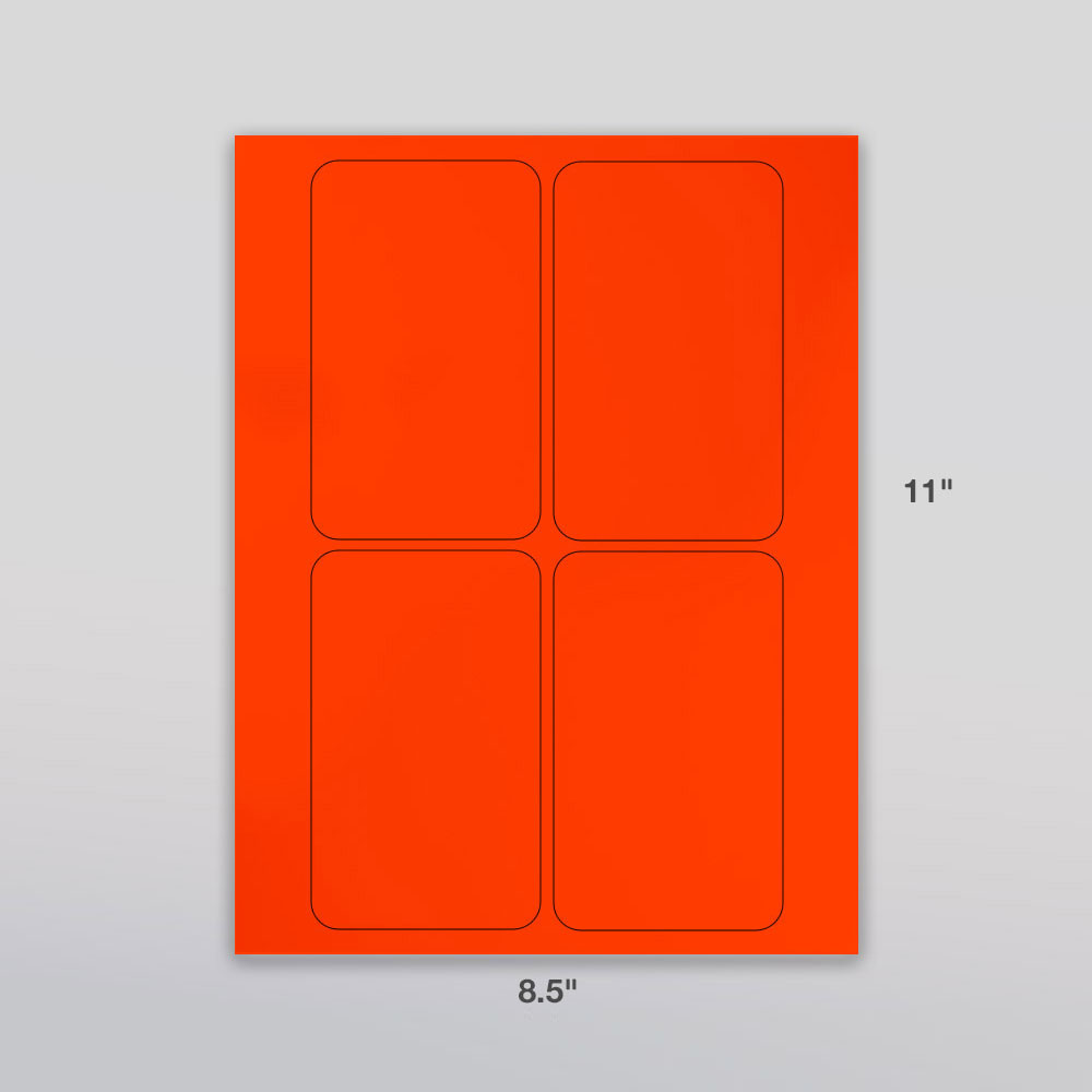 Wausau 8-1/2" x 11" Red Fluorescent Laser Die Cut Label DC01364 | Randolph